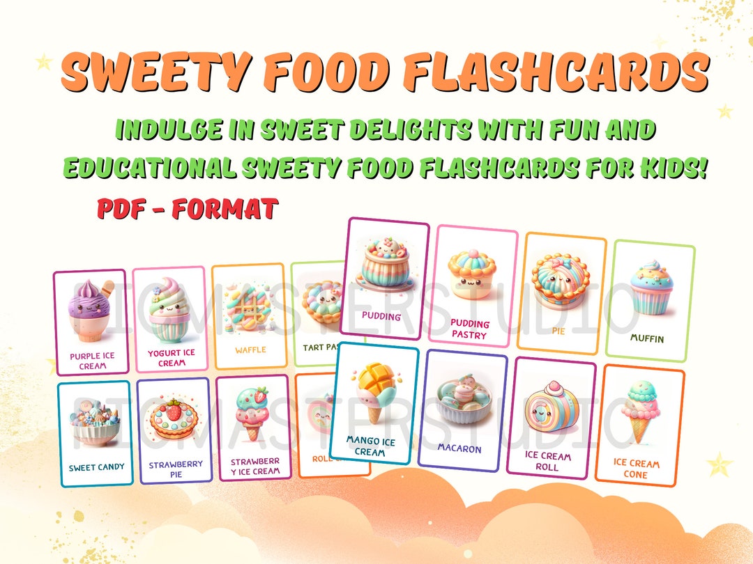 Sweet Delights for Little Minds: Educational Sweety Food Flashcards for ...