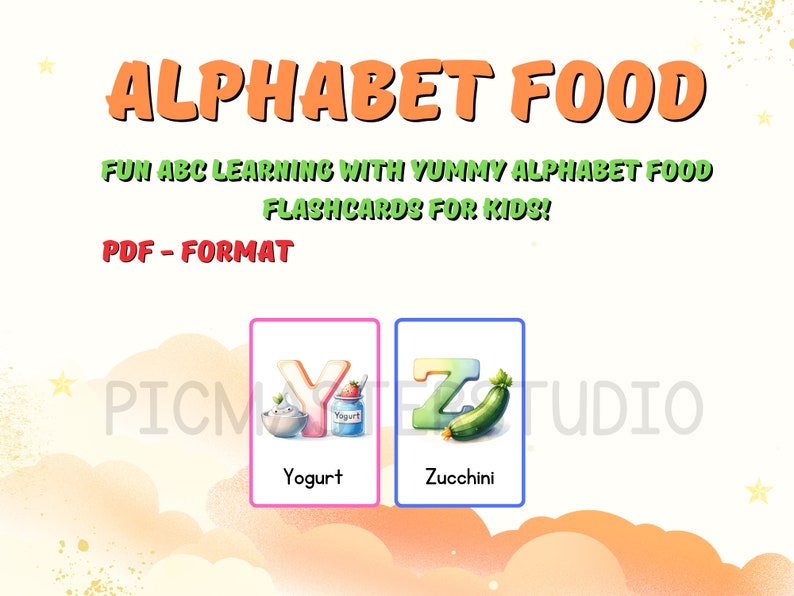 Delicious Learning: Abcs With Alphabet Food Flashcards for Kids A Tasty ...