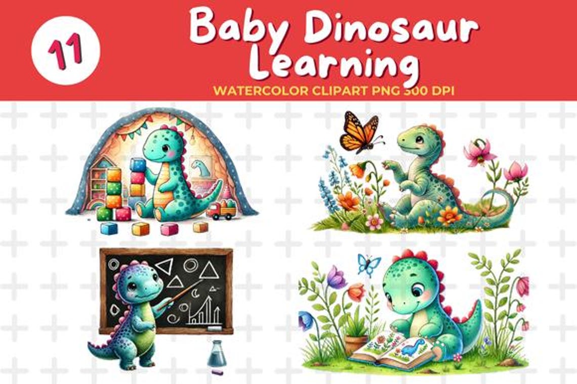 Baby Dinosaur Learning PNG Collection | Kids Dino Learn Png ...