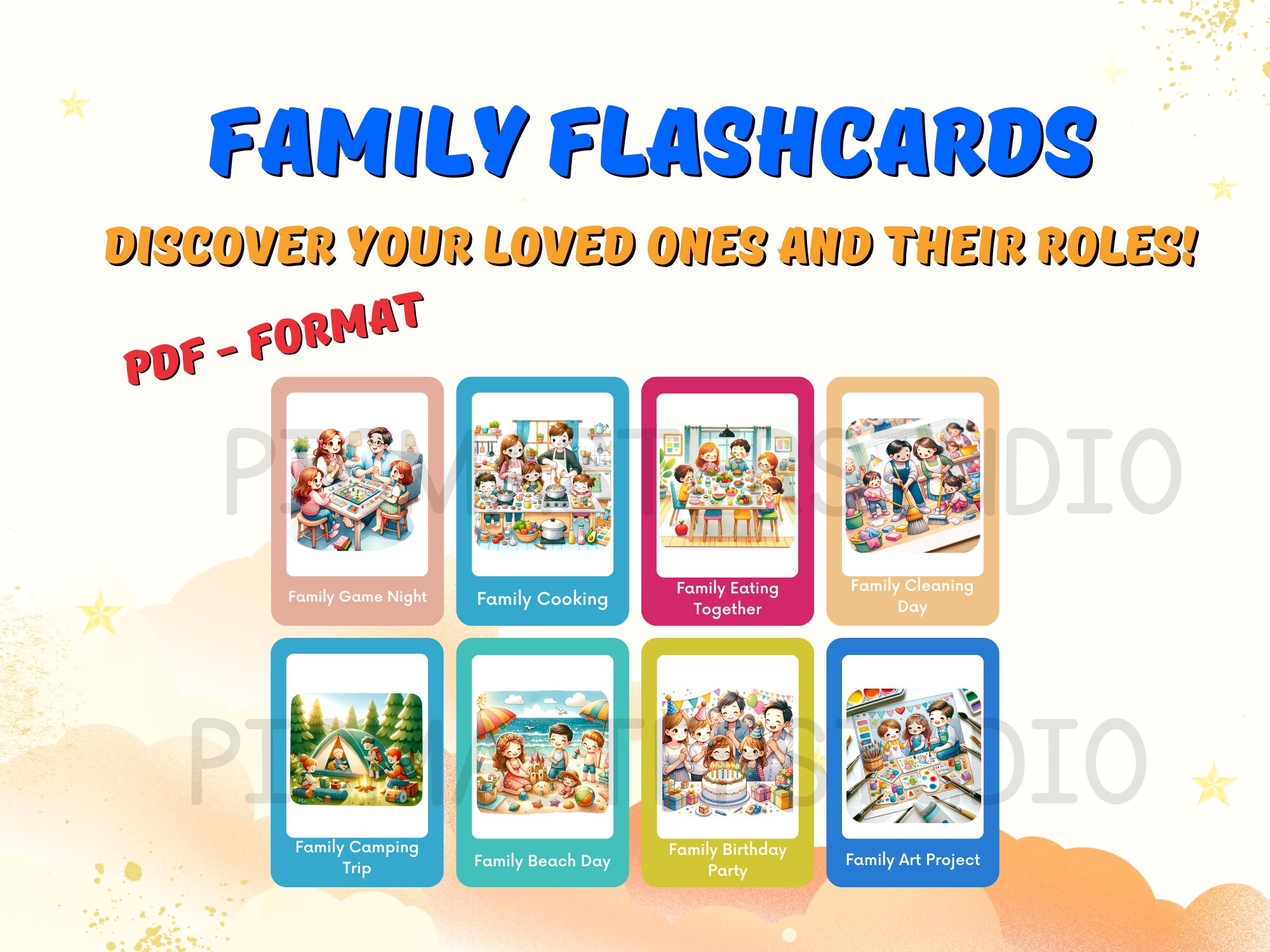 Family-themed Flashcards: Fun & Learning for Kids on Family Bonds ...
