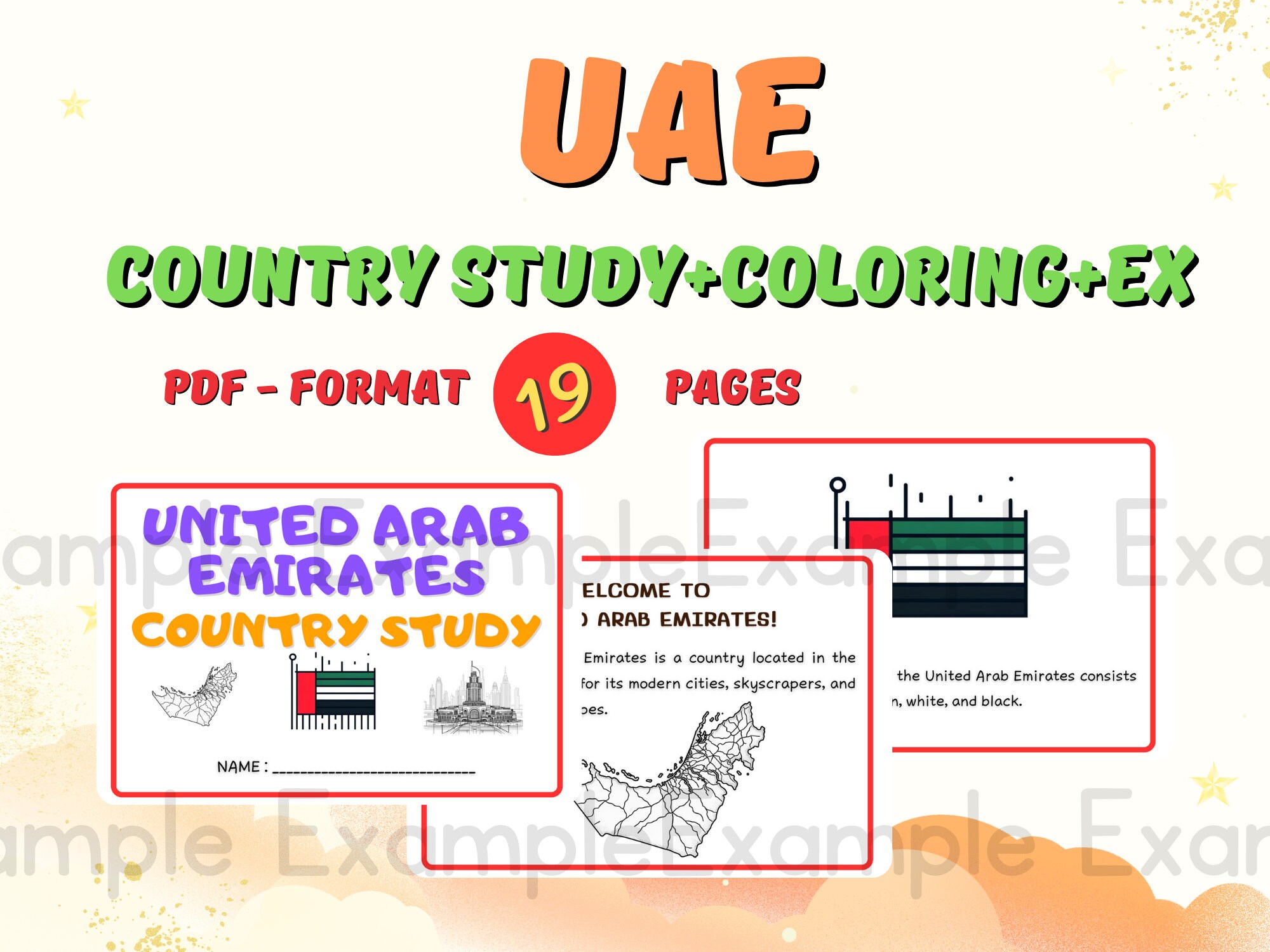United Arab Emirates Country Study+coloring+ex Activities - Etsy