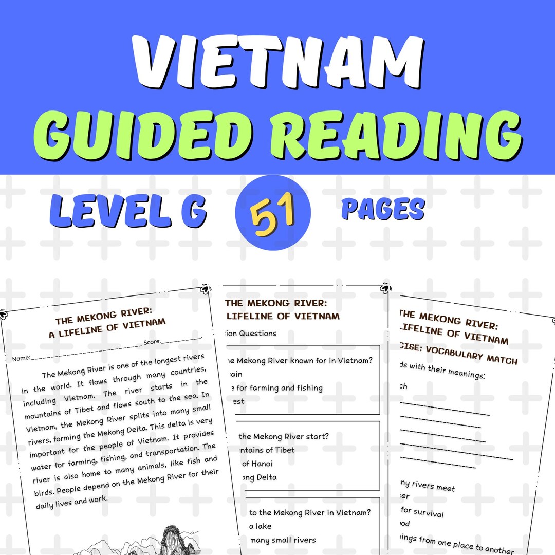 Vietnam 1st Grade Guided Reading Passages & Questions Levels G - Etsy