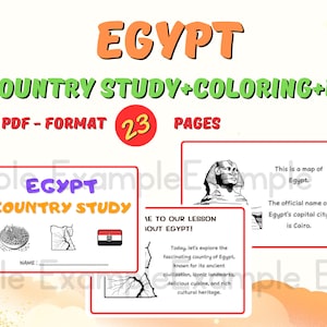 Egypt Country Study+coloring+ex Activities - Etsy