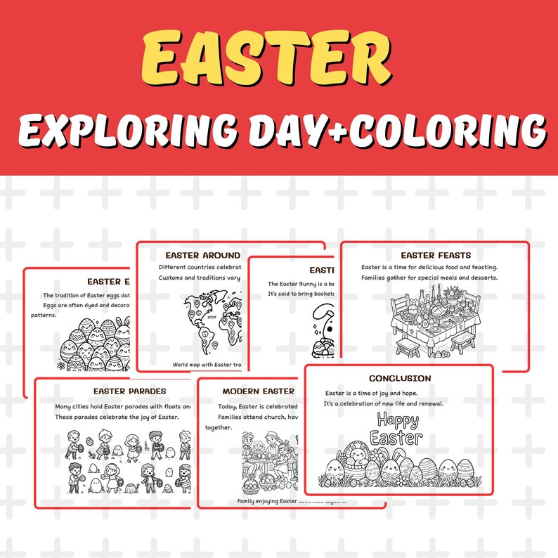 Exploring Easter Day+coloring Pages for Kids - Etsy