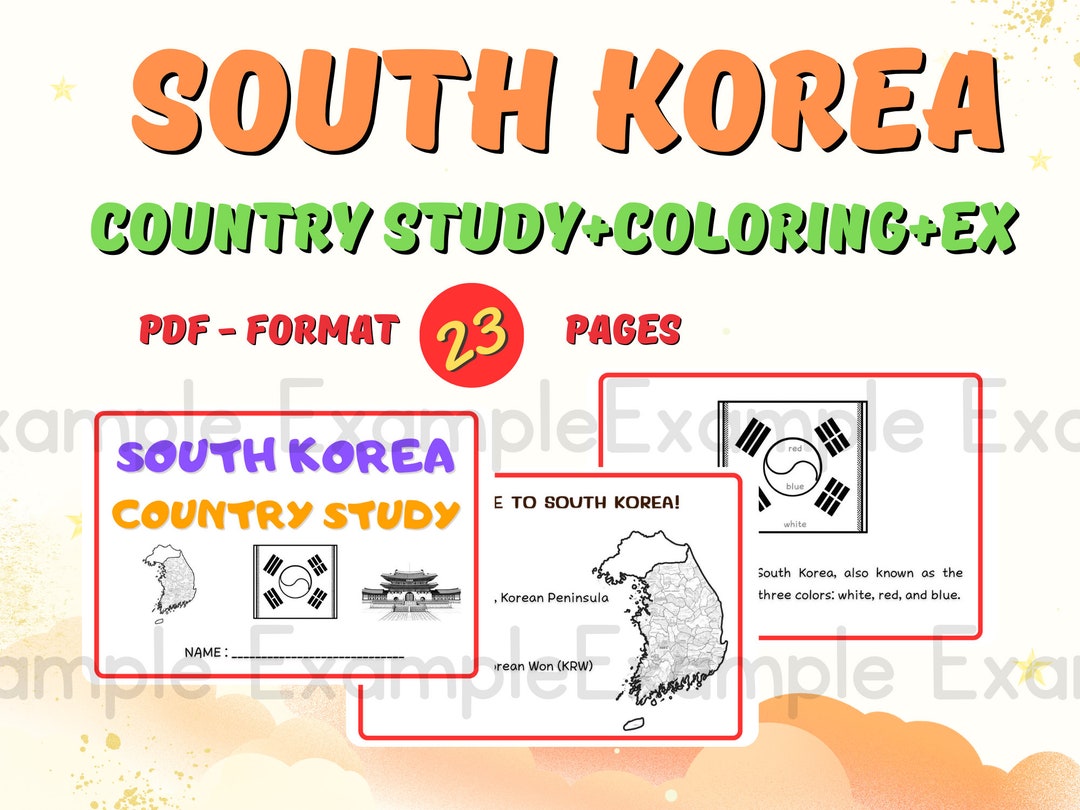 South Korea Country Study+coloring+ex Activities - Etsy