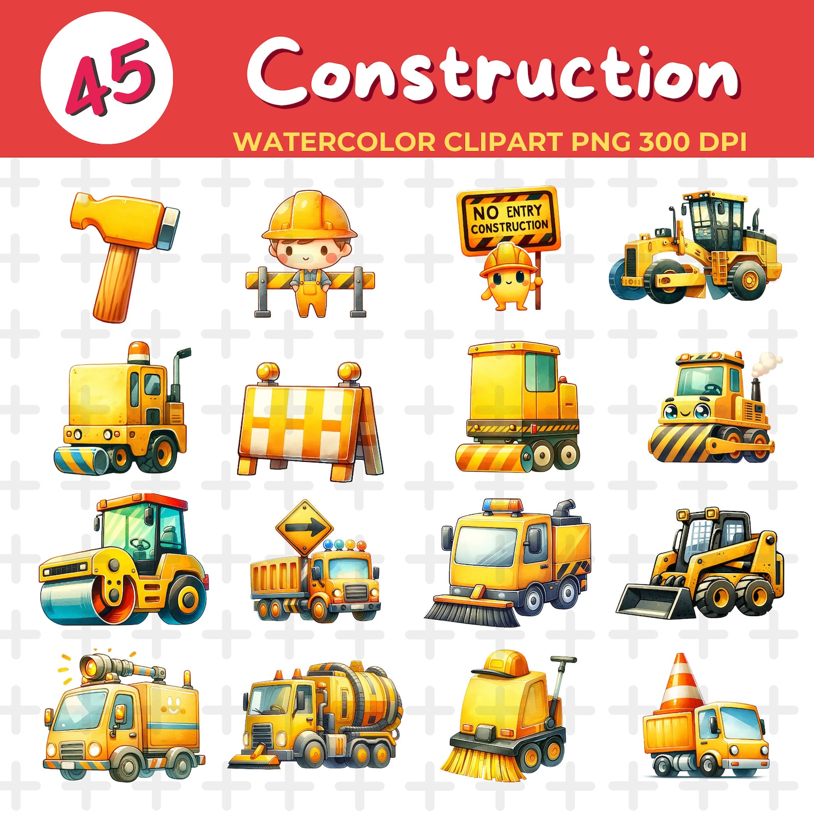 45 Construction Vehicle Clipart Kids Watercolor : Explore Construction ...