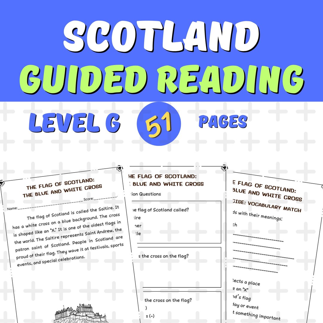 Scotland 1st Grade Guided Reading Passages & Questions Levels G - Etsy