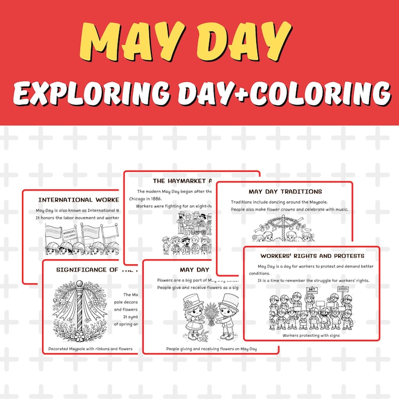 Exploring May Day+coloring Pages for Kids - Etsy