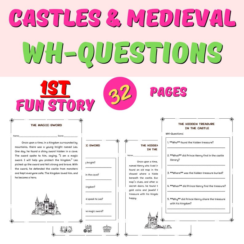 Wh-questions-castles & Medieval Adventures Fun Story 1st Grade With ...