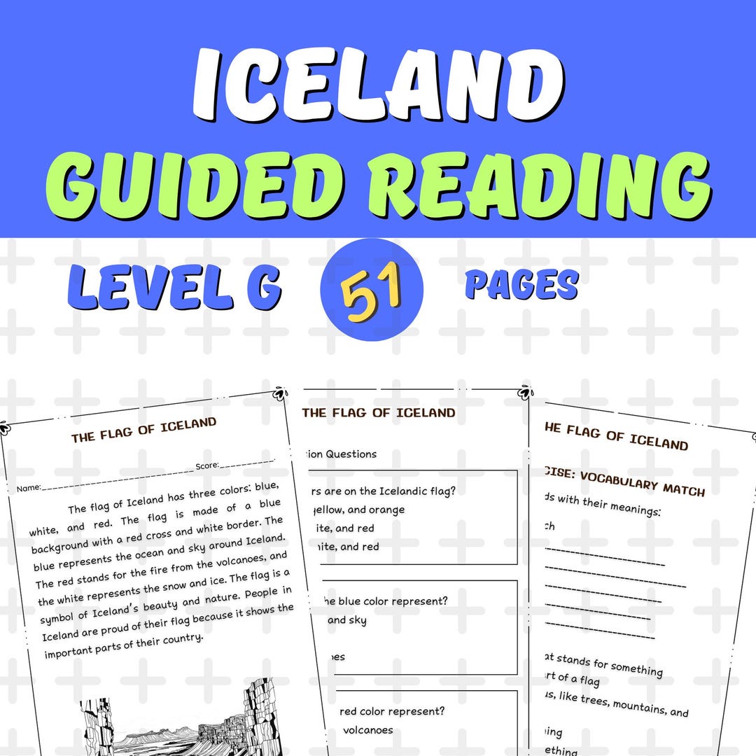 Iceland 1st Grade Guided Reading Passages & Questions Levels G - Etsy