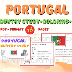 Portugal Country Study+coloring+ex Activities - Etsy