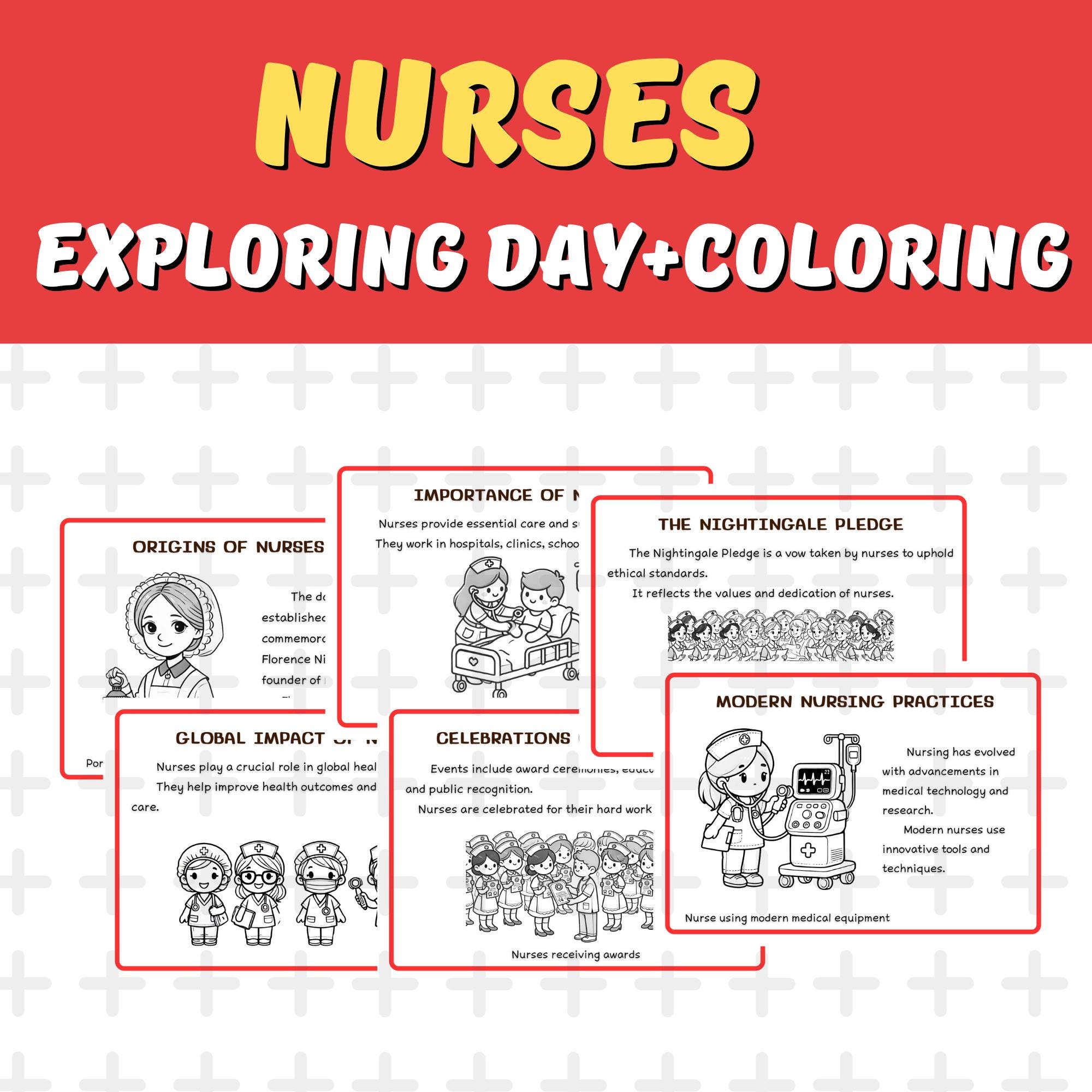 Exploring Nurses Daycoloring Pages for Kids - Etsy