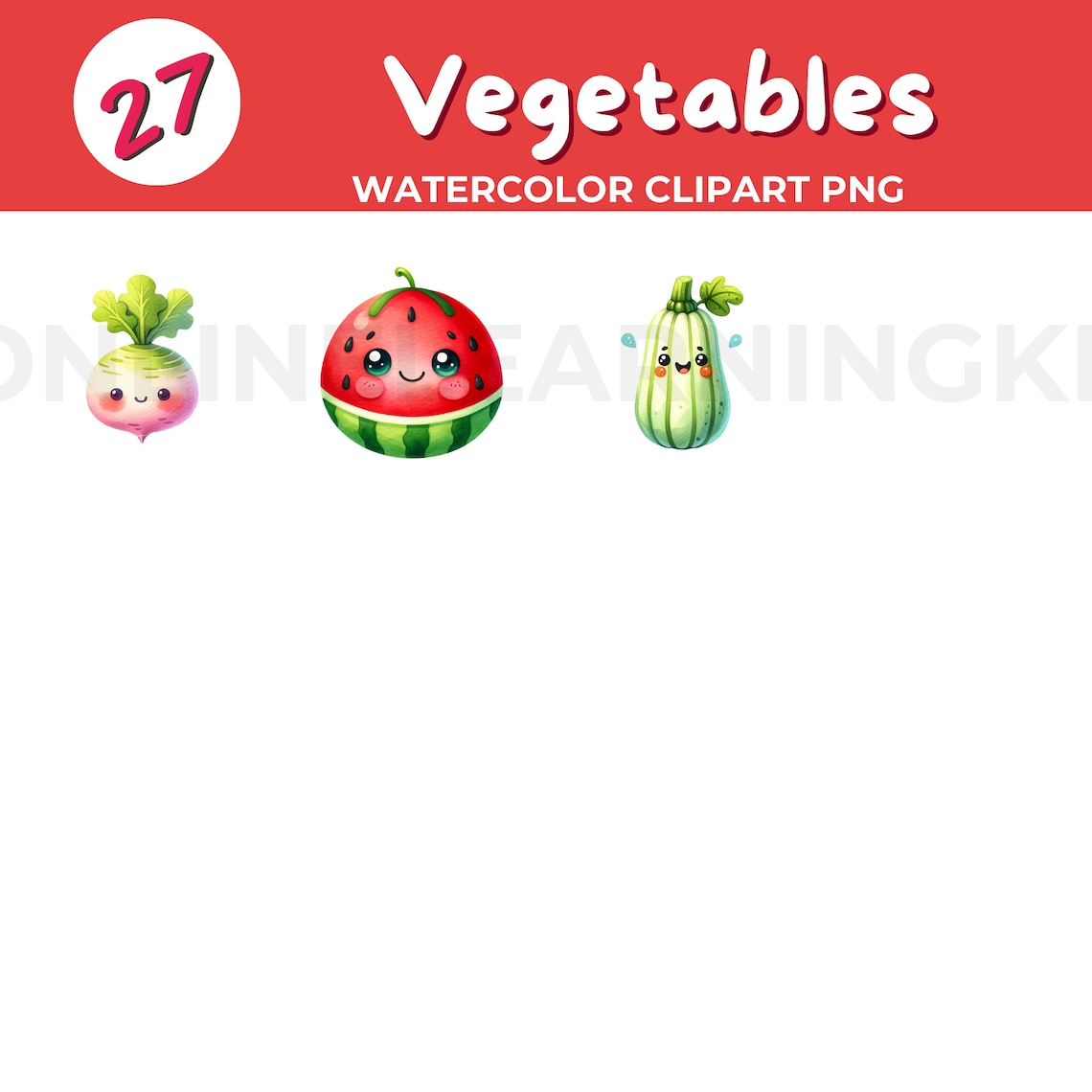 27 Vegetables Watercolor Clipart PNG | Kids Vegetable Clipart ...