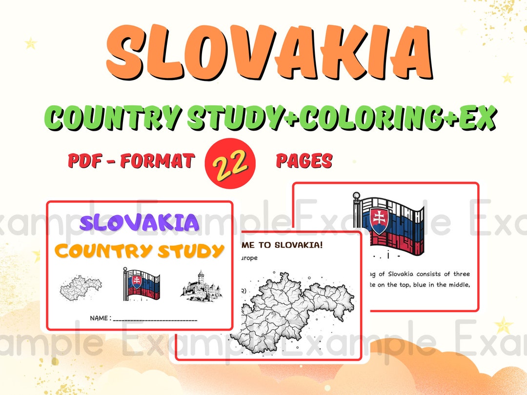 Slovakia Country Studycoloringex Activities - Etsy