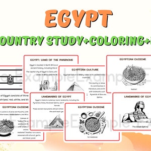 Egypt Country Study+coloring+ex Activities - Etsy