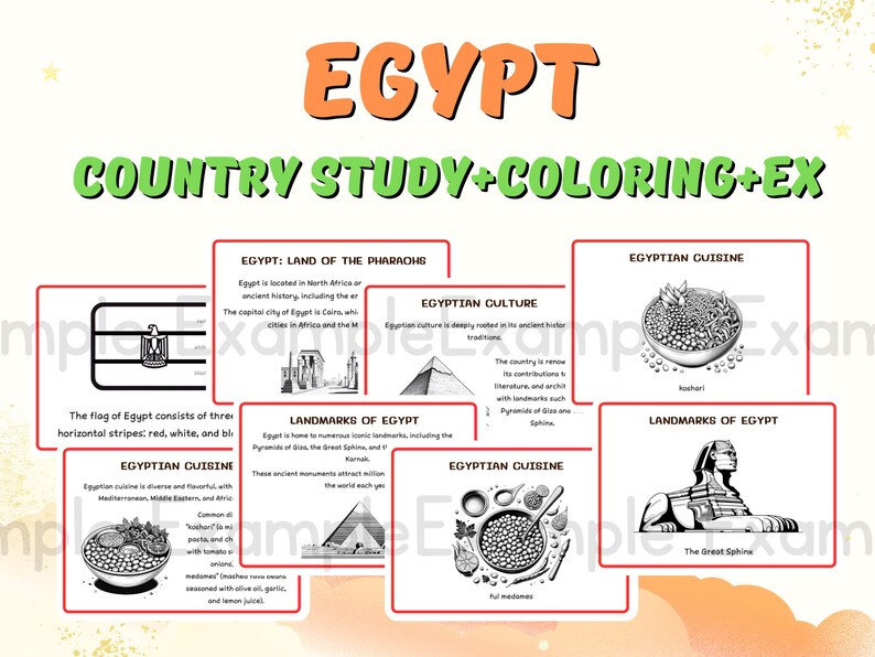 Egypt Country Studycoloringex Activities - Etsy
