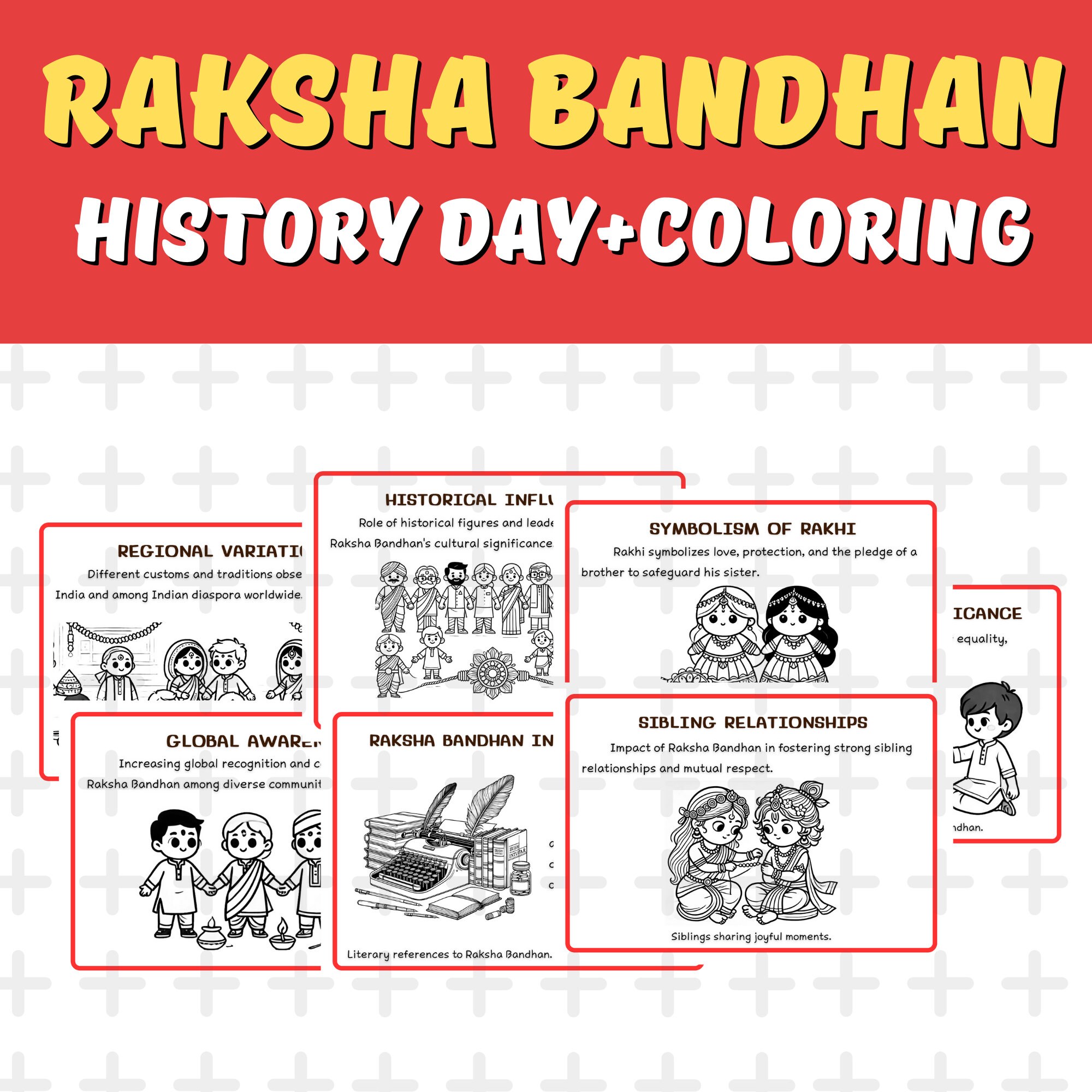 Raksha Bandhan (india) History Day+coloring Pages for Kids | Raksha ...