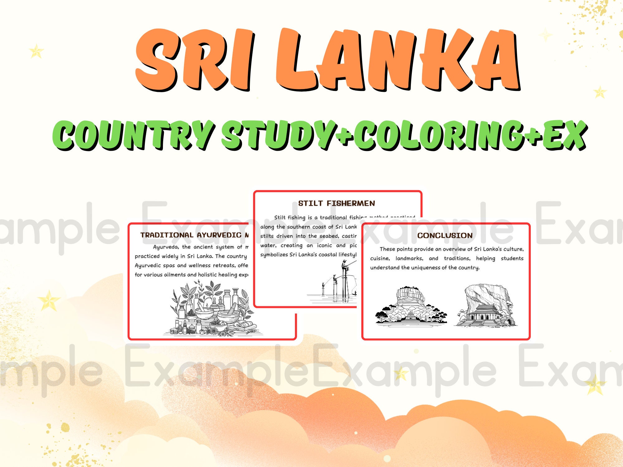 Sri Lanka Country Study+coloring+ex Activities - Etsy