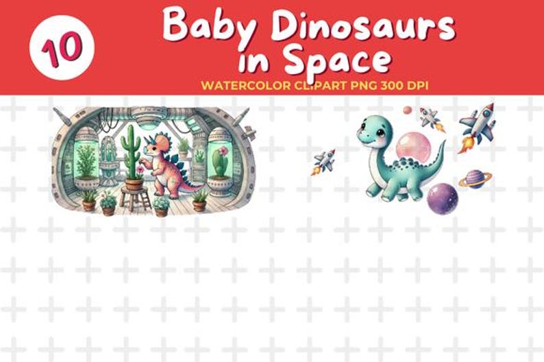 Baby Dinosaurs in Space PNG Collection for Kids | Space Dino Clipart ...