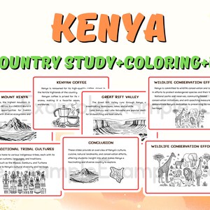 Kenya Country Study+coloring+ex Activities - Etsy