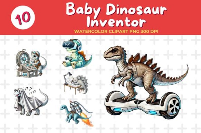 Baby Dinosaur Inventor PNG Collection for Kids Inventor Dino Art ...