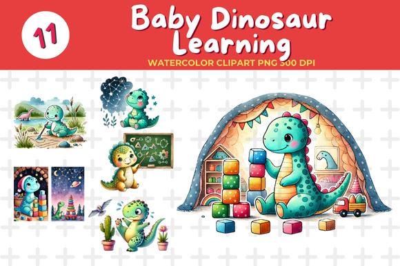 Baby Dinosaur Learning PNG Collection | Kids Dino Learn Png ...