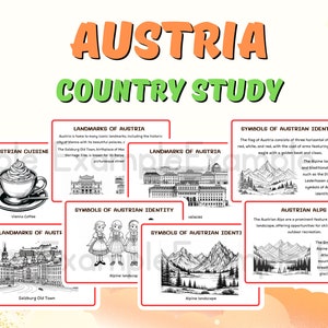 Austria Country Study+coloring+ex Activities - Etsy