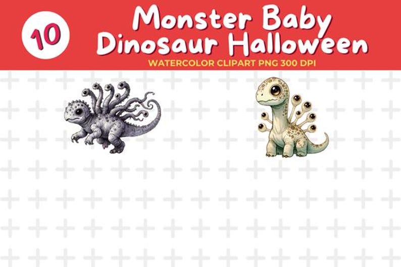 Monster Baby Dinosaur Halloween PNG Collection for Kids | Monster Dino ...