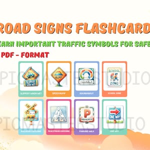 Road Signs Flashcards for Kids: Learn Safety and Signs Fun, Educational ...