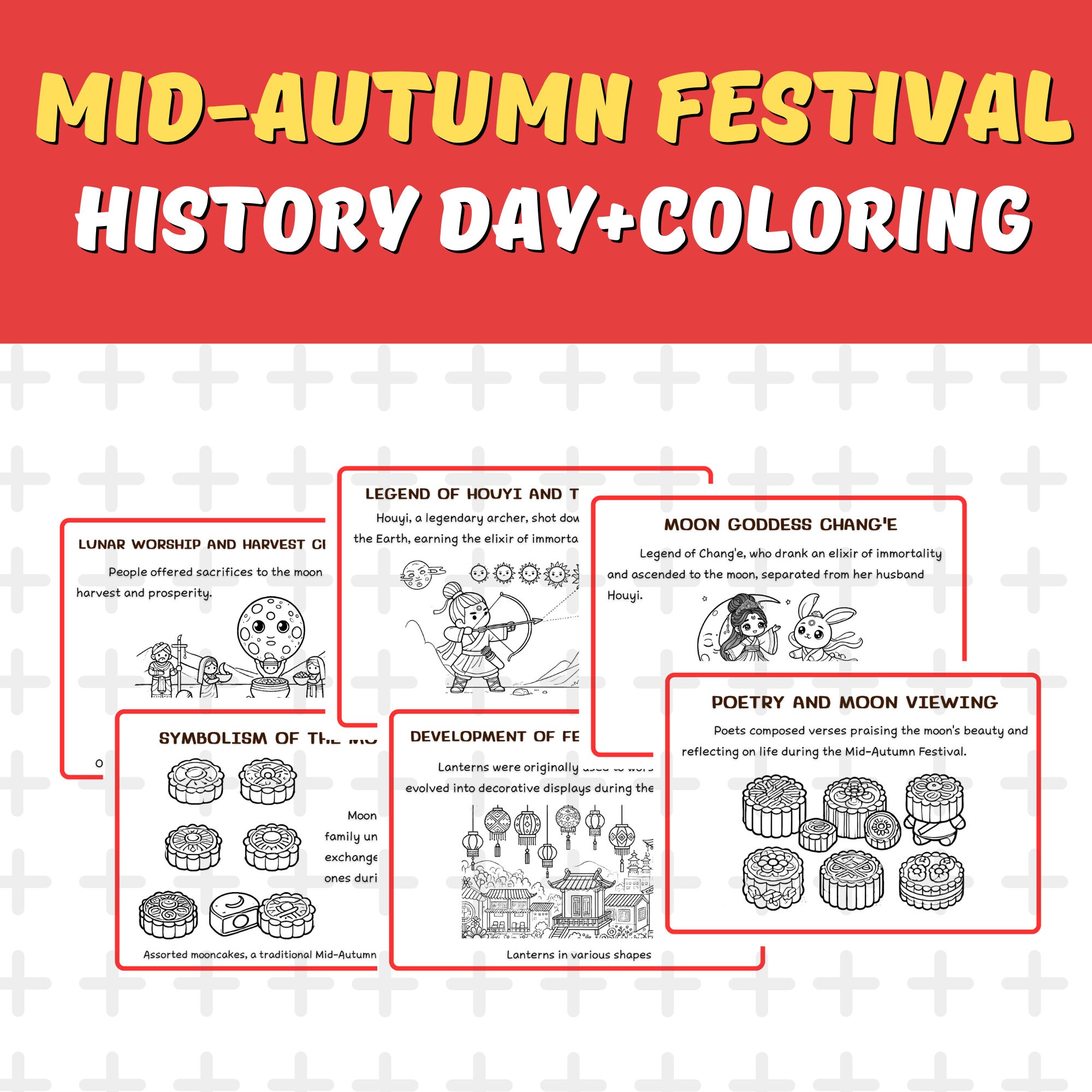 Mid-autumn Festival History Day+coloring Pages for Kids | Mid-autumn ...