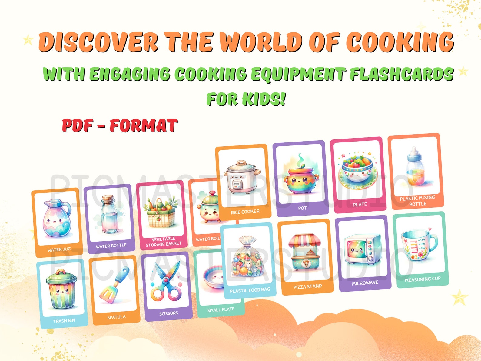 Junior Chefs Unite: Interactive Cooking Equipment Flashcards for Kids ...