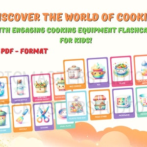 Junior Chefs Unite: Interactive Cooking Equipment Flashcards for Kids ...