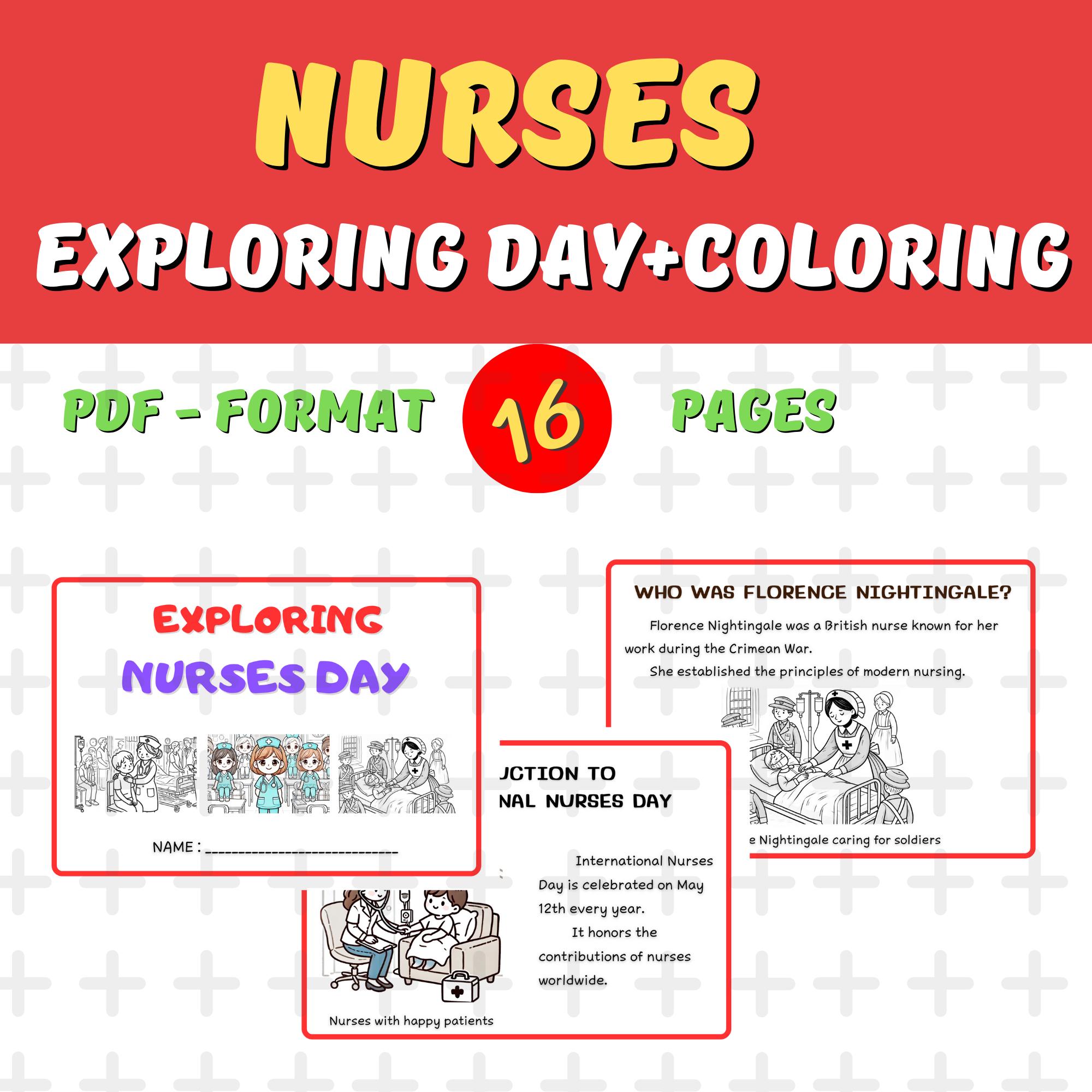 Exploring Nurses Day+coloring Pages for Kids - Etsy