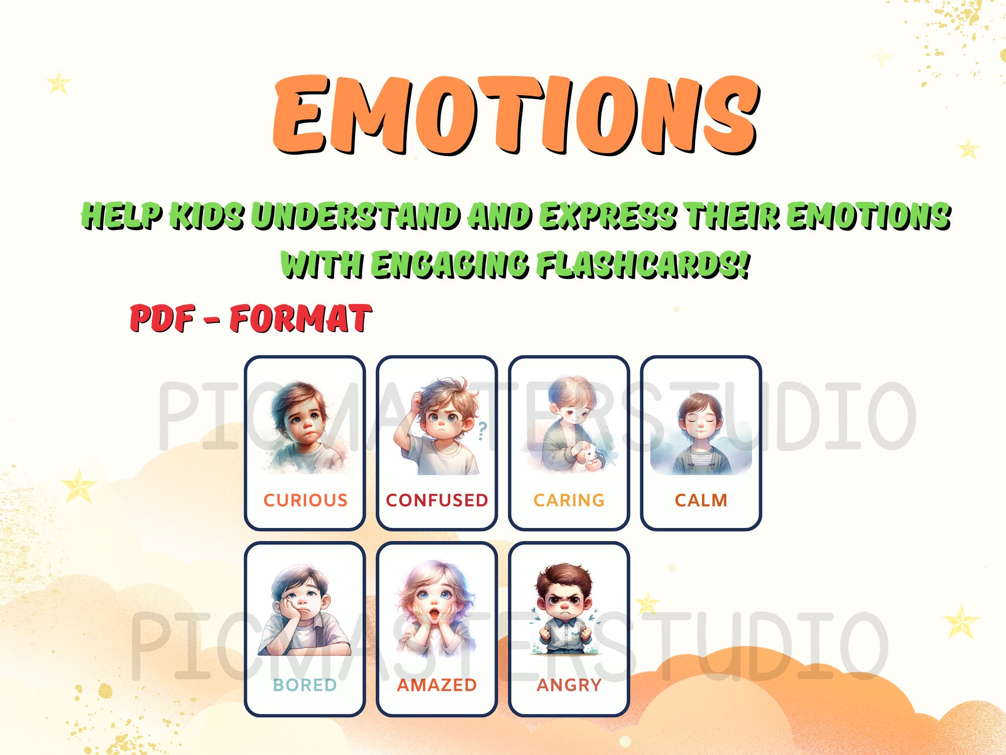 31 Feelings and Fun: EMOTIONS Flashcards for Kids Cards to Help ...