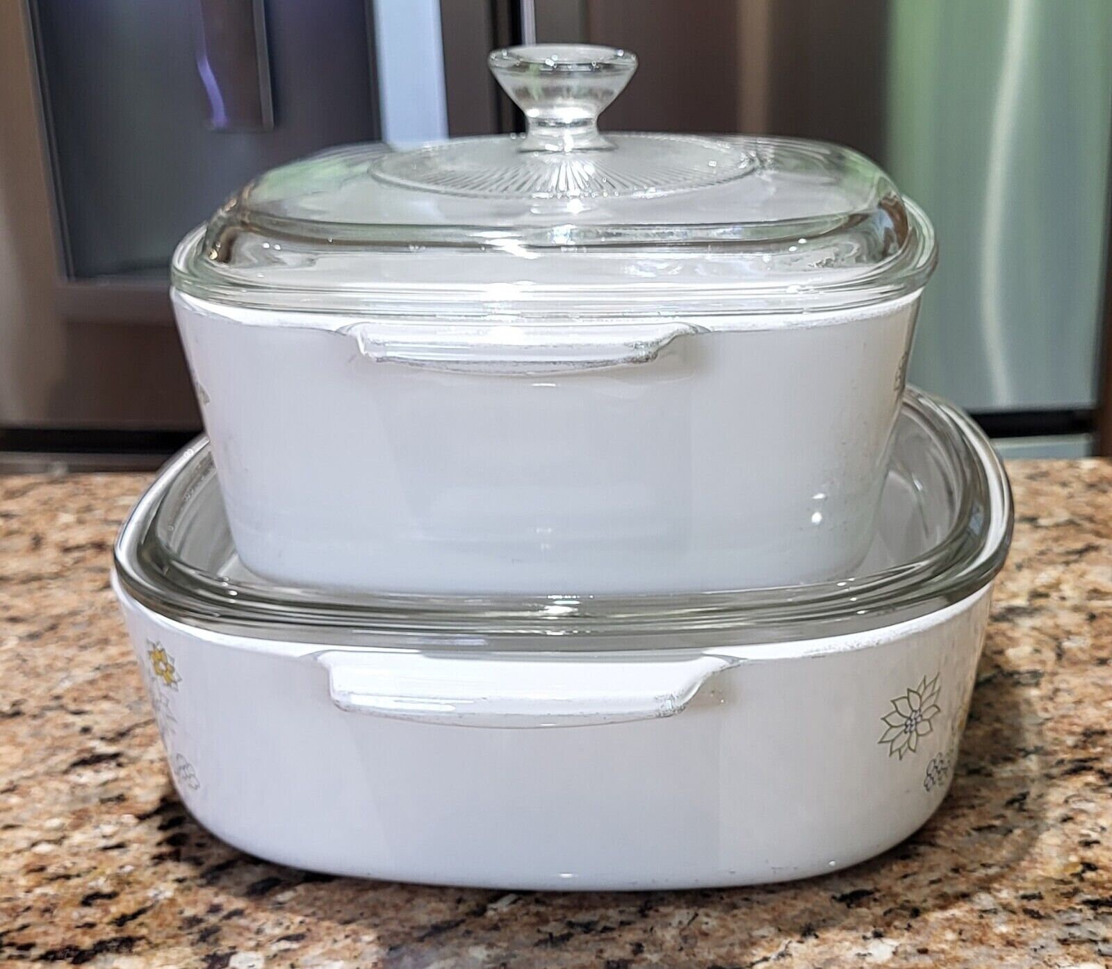 Corning Ware Floral Bouquet Set Lot of 2 Casseroles A-2-B & A-1 1/2-B ...