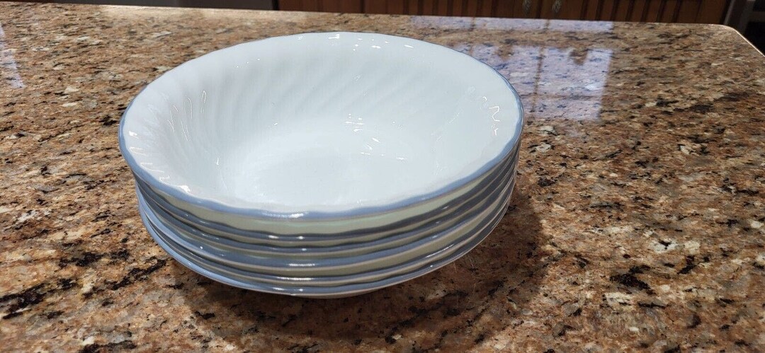 Corelle Swirl Bowls With Blue Cornflower set of 6 - Etsy