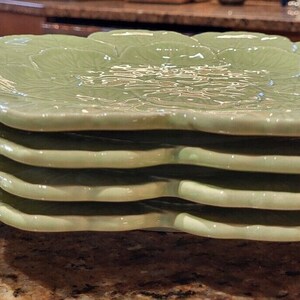 Rare BORDALLO PINNEIRO PORTUGAL Geranium Light Green Dishes set of 11 ...