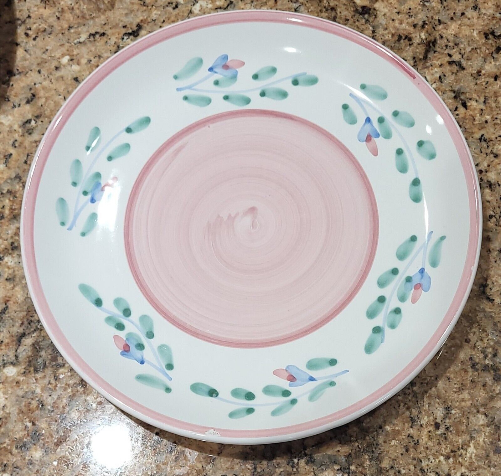 Caleca Italian Pottery Hand Painted Pink Floral Luncheon Plates 9 1/2 ...