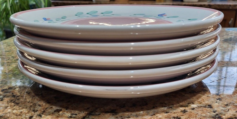 Caleca Italian Pottery Hand Painted Pink Floral Luncheon Plates 9 1/2 ...