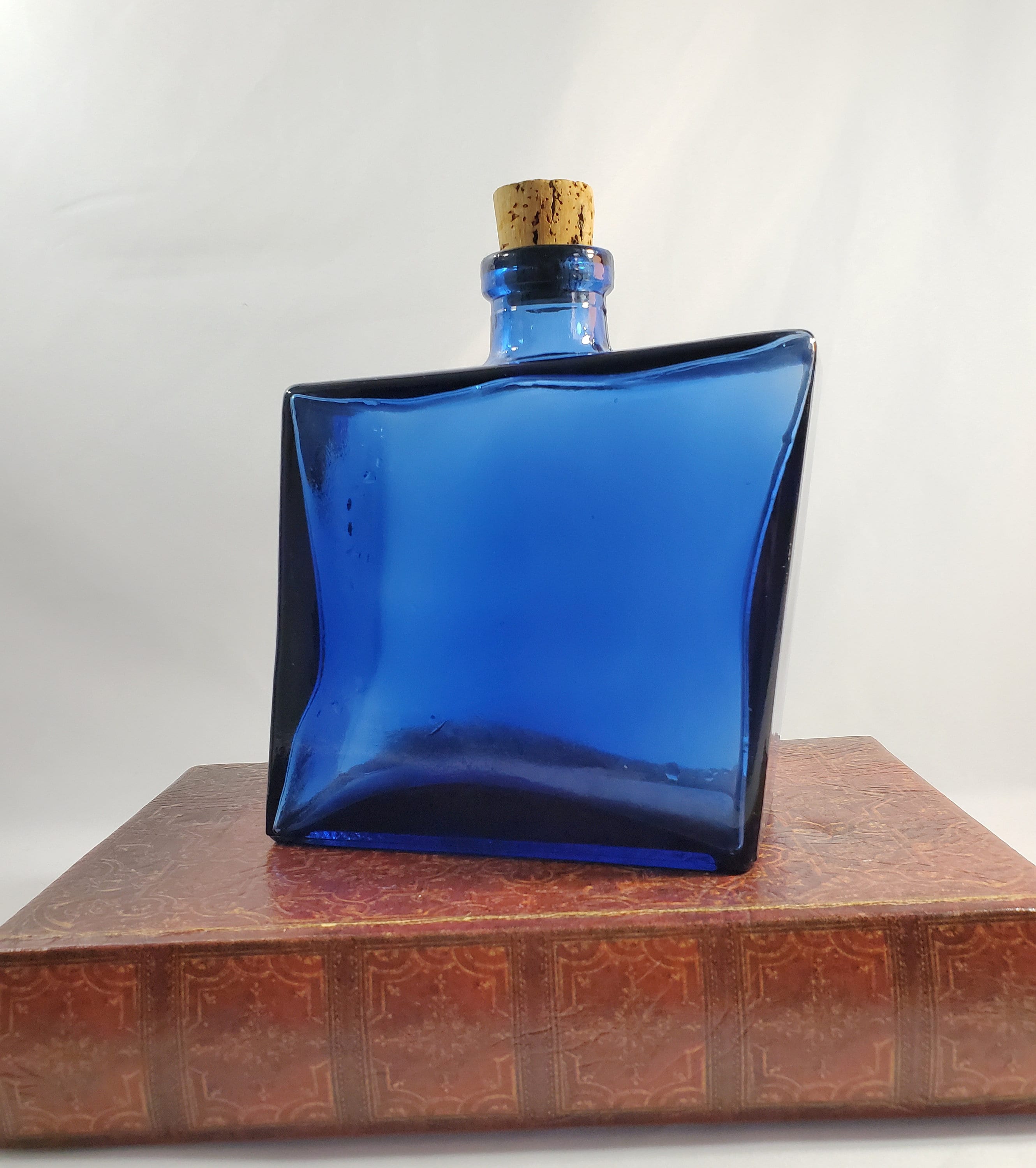 Cobalt Blue Geometric Tequila Decanter 1980s-90s W Original Cork Art ...