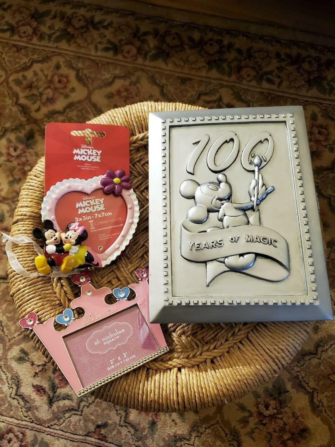 Disney Pewter 100 Yrs. Magic Mickey & Princess St. Nicholas Sq. Picture ...