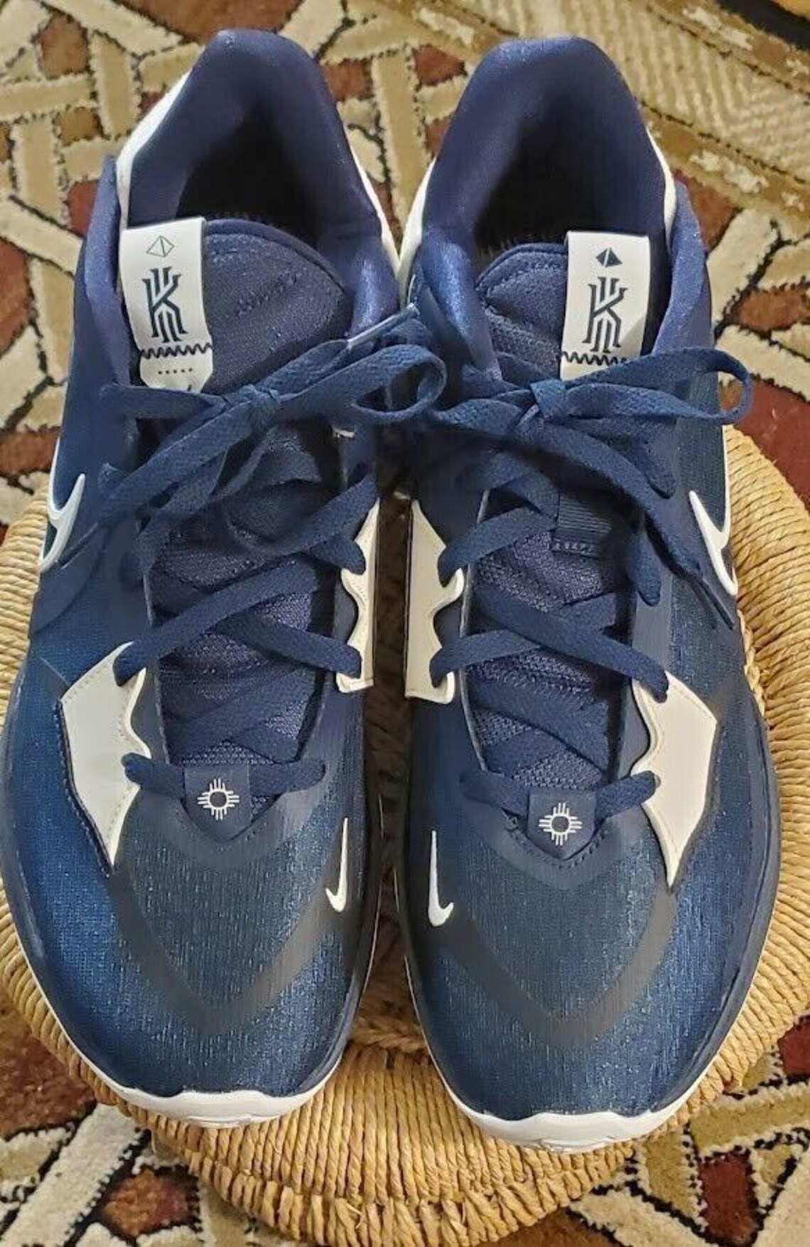 Nike KYRIES D09617-400 Midnight Navy Blue & White Mens Sneaker Shoes ...