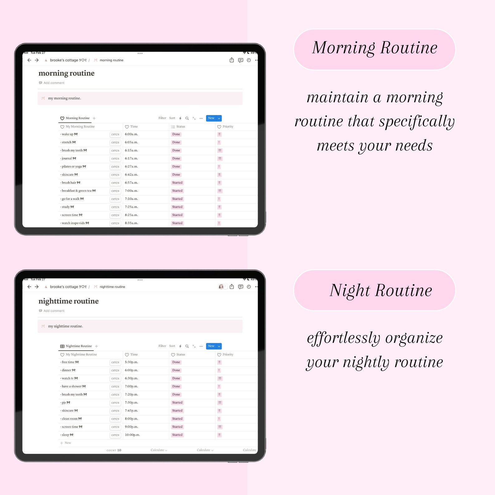 Coquette Notion Template, Digital Planner, All in One Planner ...