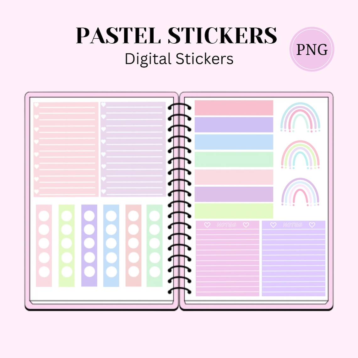 Cute Pastel Digital Stickers, PNG Pastel Stickers, Stickers for Ipad ...