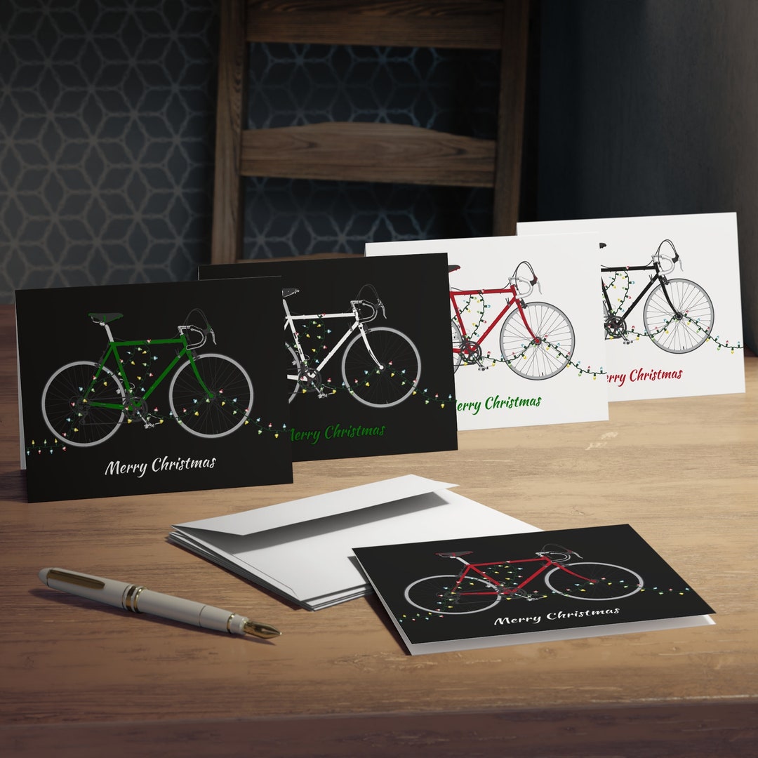 Elegant Holiday Collection Cards: 5 Vintage Bicycles Decorated - Etsy