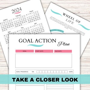 Personal 2024 Goal Planner, 2024 Goals Sheets, Monthly Goal Planner ...