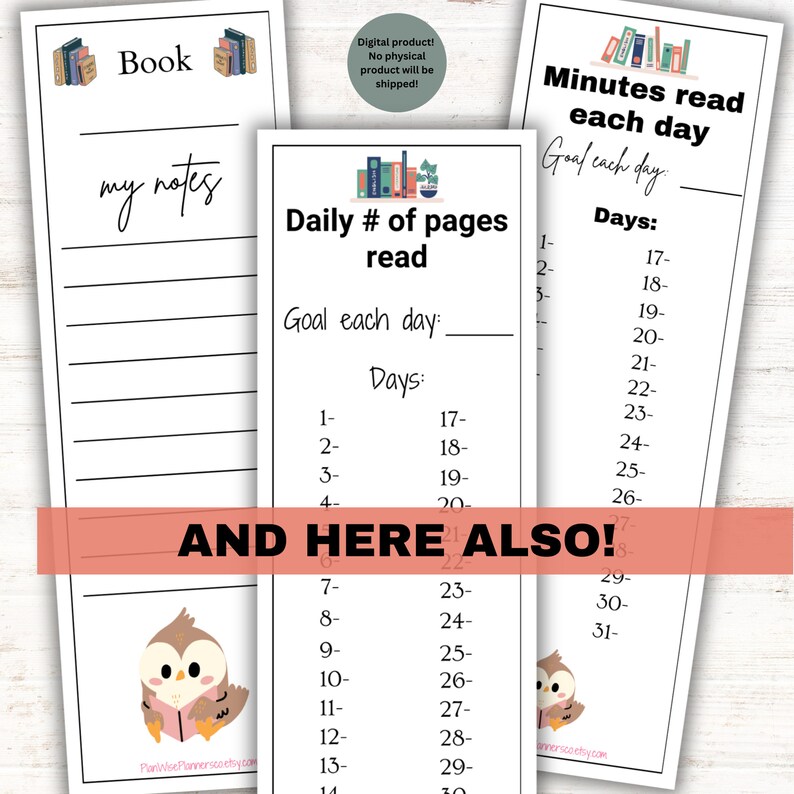 Printable Bookmark Set, Book Wish List, Bookmarks for Book Lovers ...
