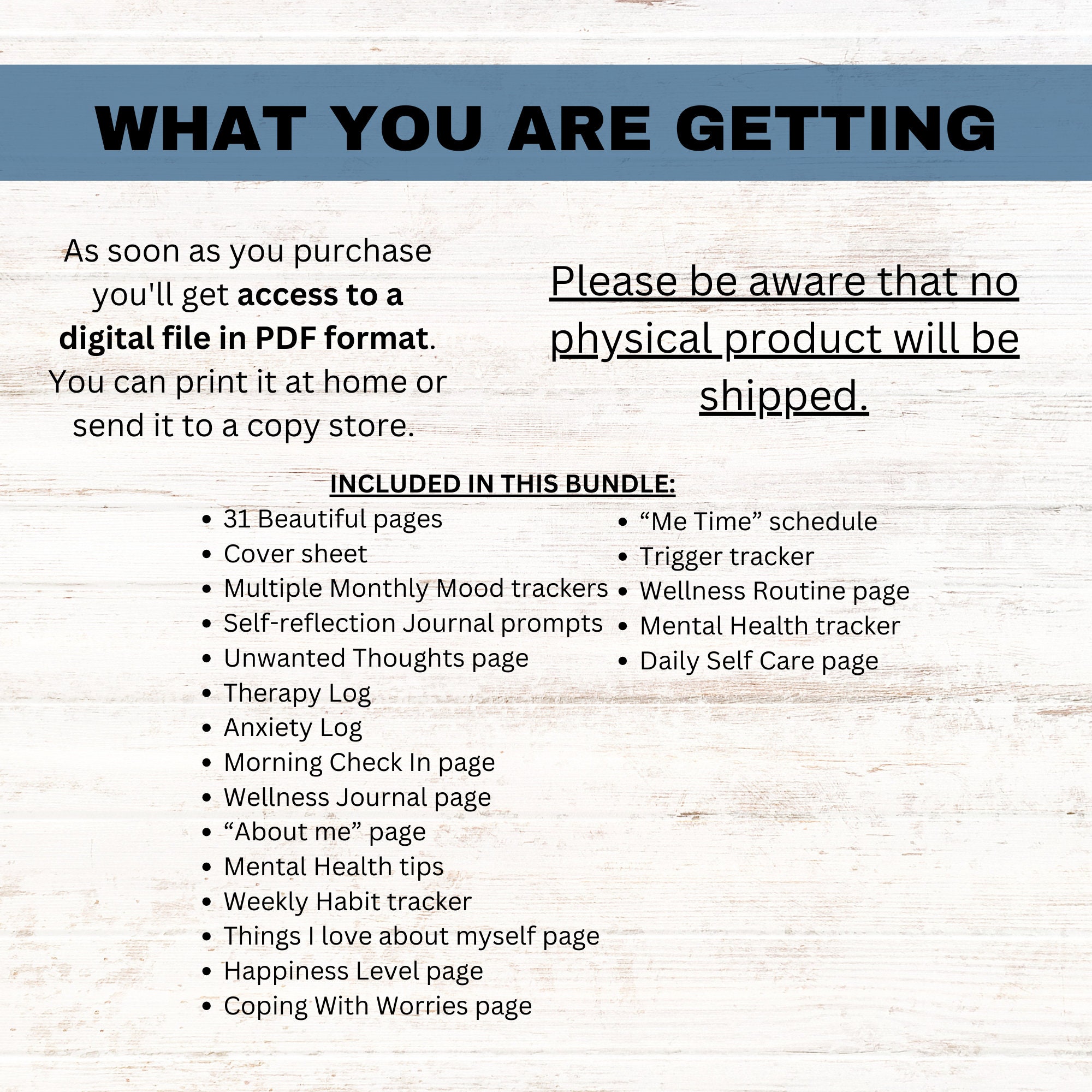 Personal Emotions Planner, Mental Health Journal, Printable Anxiety ...