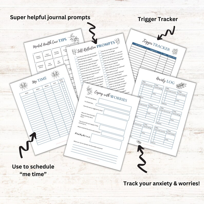 Personal Emotions Planner, Mental Health Journal, Printable Anxiety ...