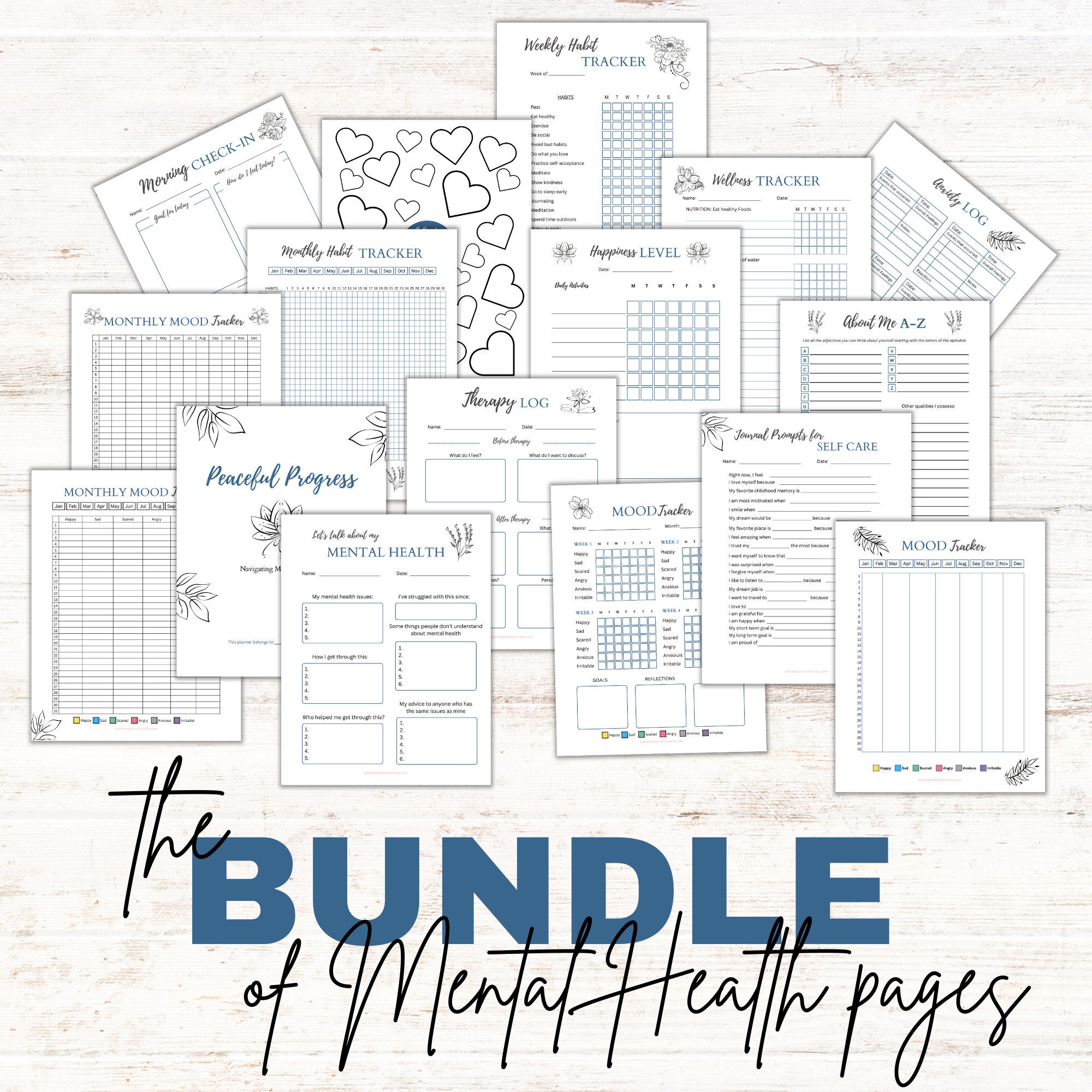 Personal Emotions Planner, Mental Health Journal, Printable Anxiety ...